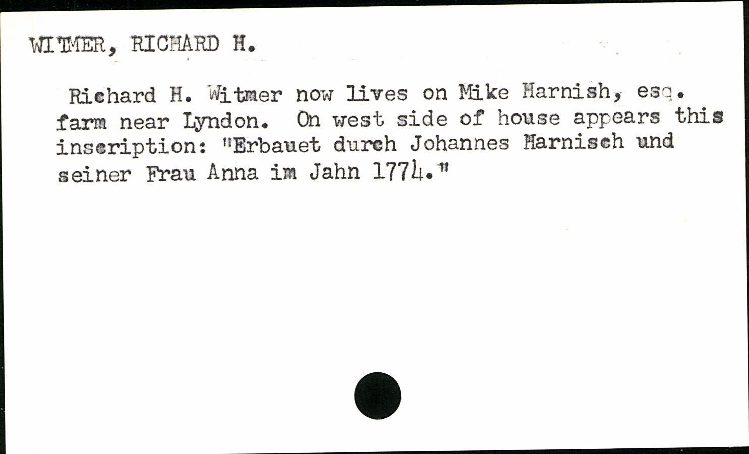 WITMER, RICHARD H. – Mennonite Life