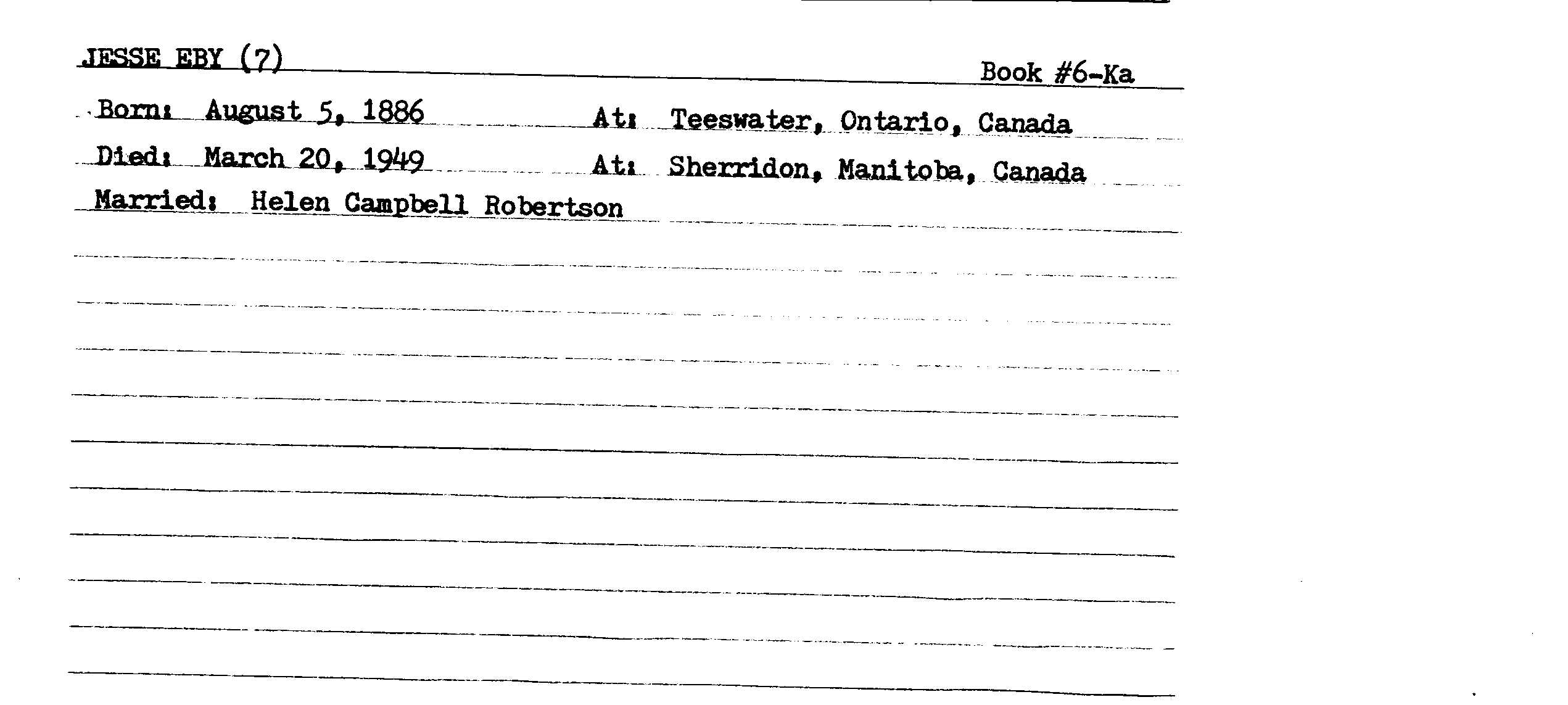 Eby Jesse 1886-1949 M Helen Campbell Robertson – Mennonite Life