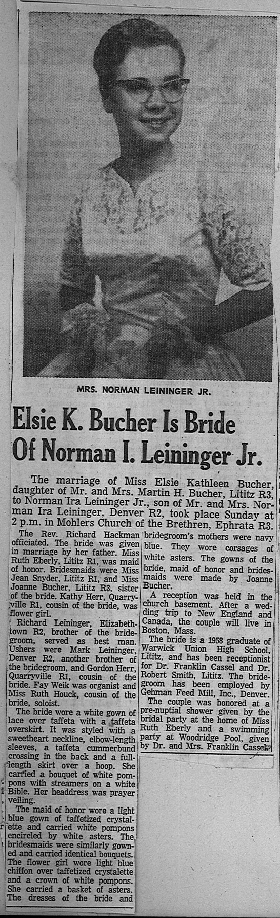 Engagement-brubaker jane louise and barge kenneth h – Mennonite Life