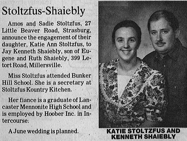 Engagement-stoltzfus katie ann and shaiebly jay kenneth – Mennonite Life