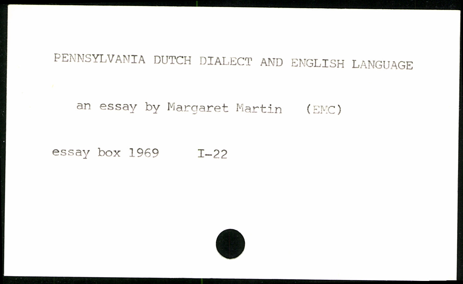 PENNSYLVANIA DUTCH DIALECT AND ENLISH LANGUAGE – Mennonite Life