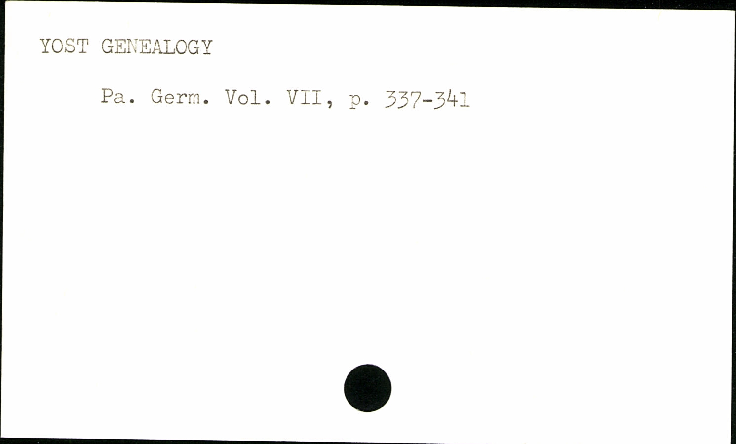 YOST GENEALOGY – Mennonite Life