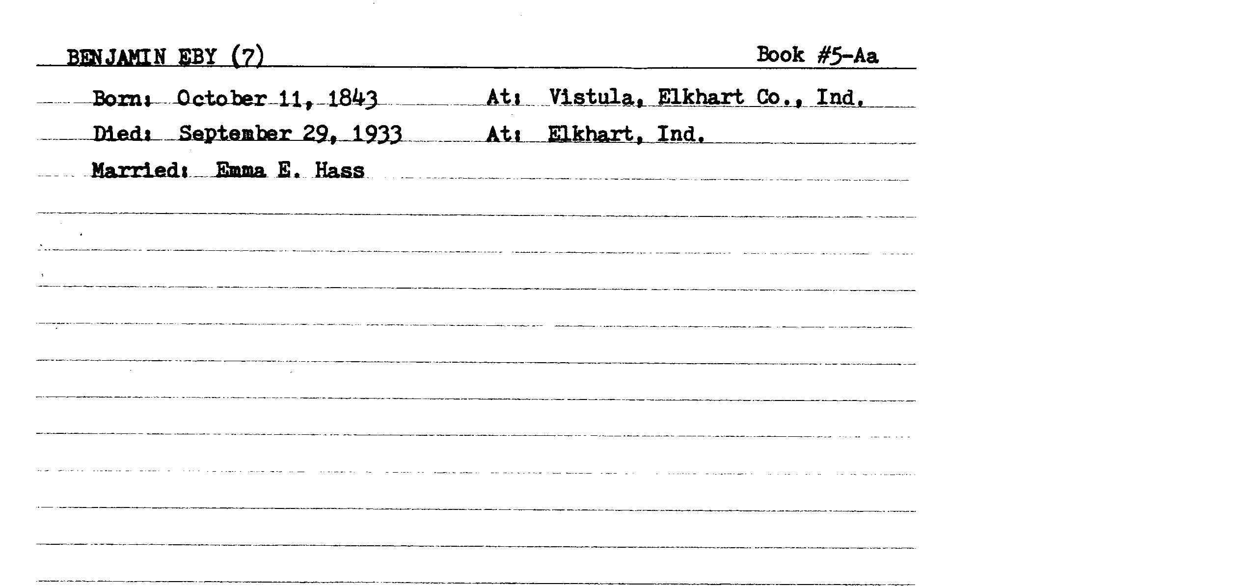 Eby Benjamin 1843-1933 M Emma E Hass – Mennonite Life