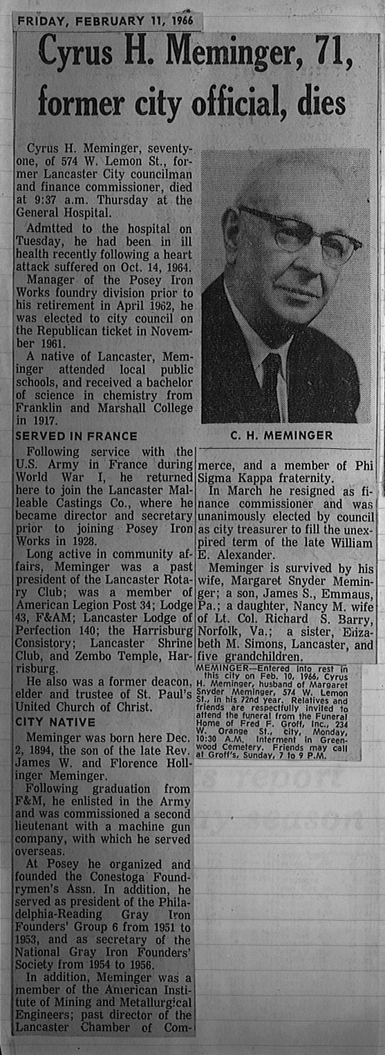 Obituary-meminger cyrus h-1966 – Mennonite Life
