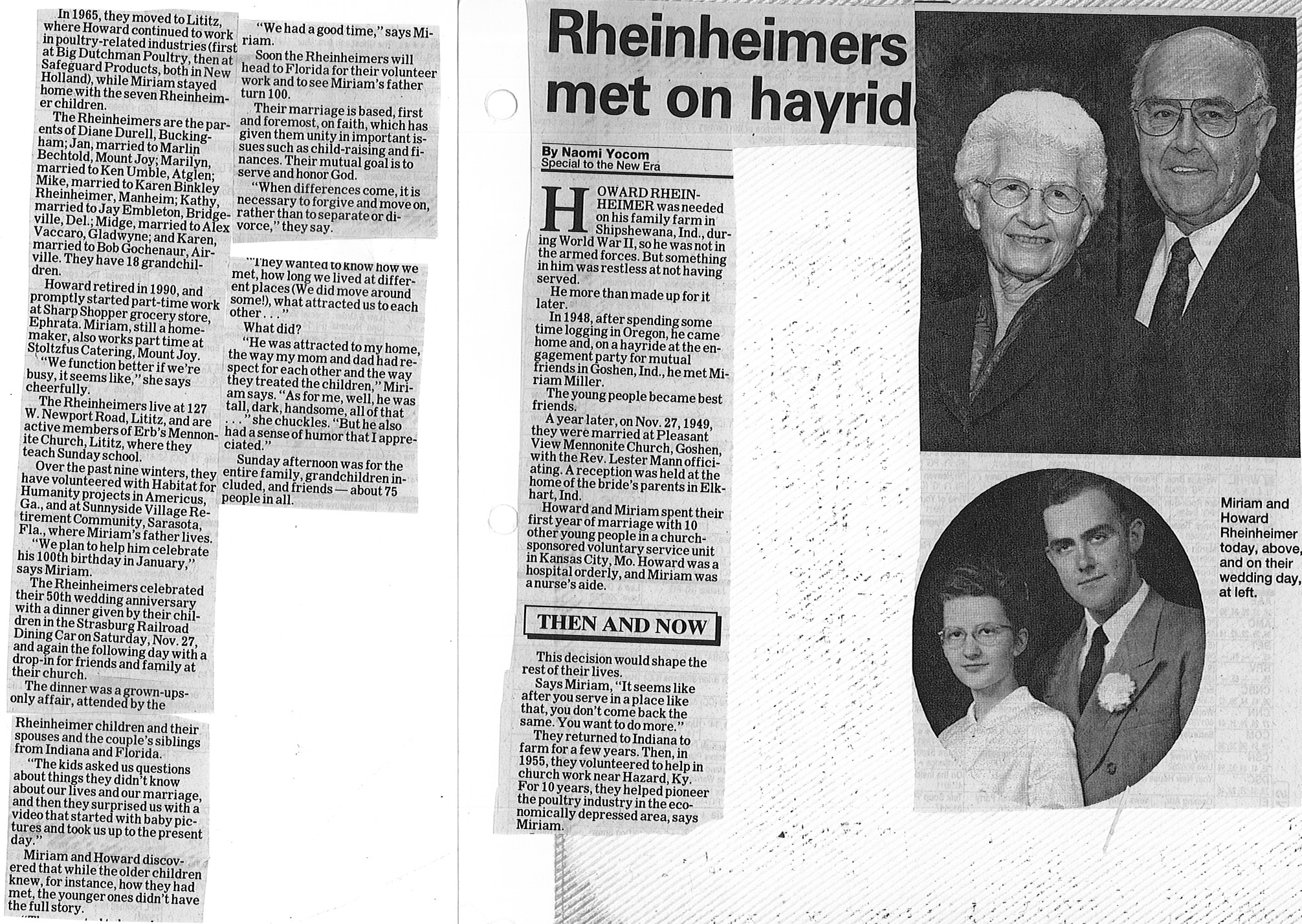 Anniversary-miller miriam and rheinheimer howard – Mennonite Life