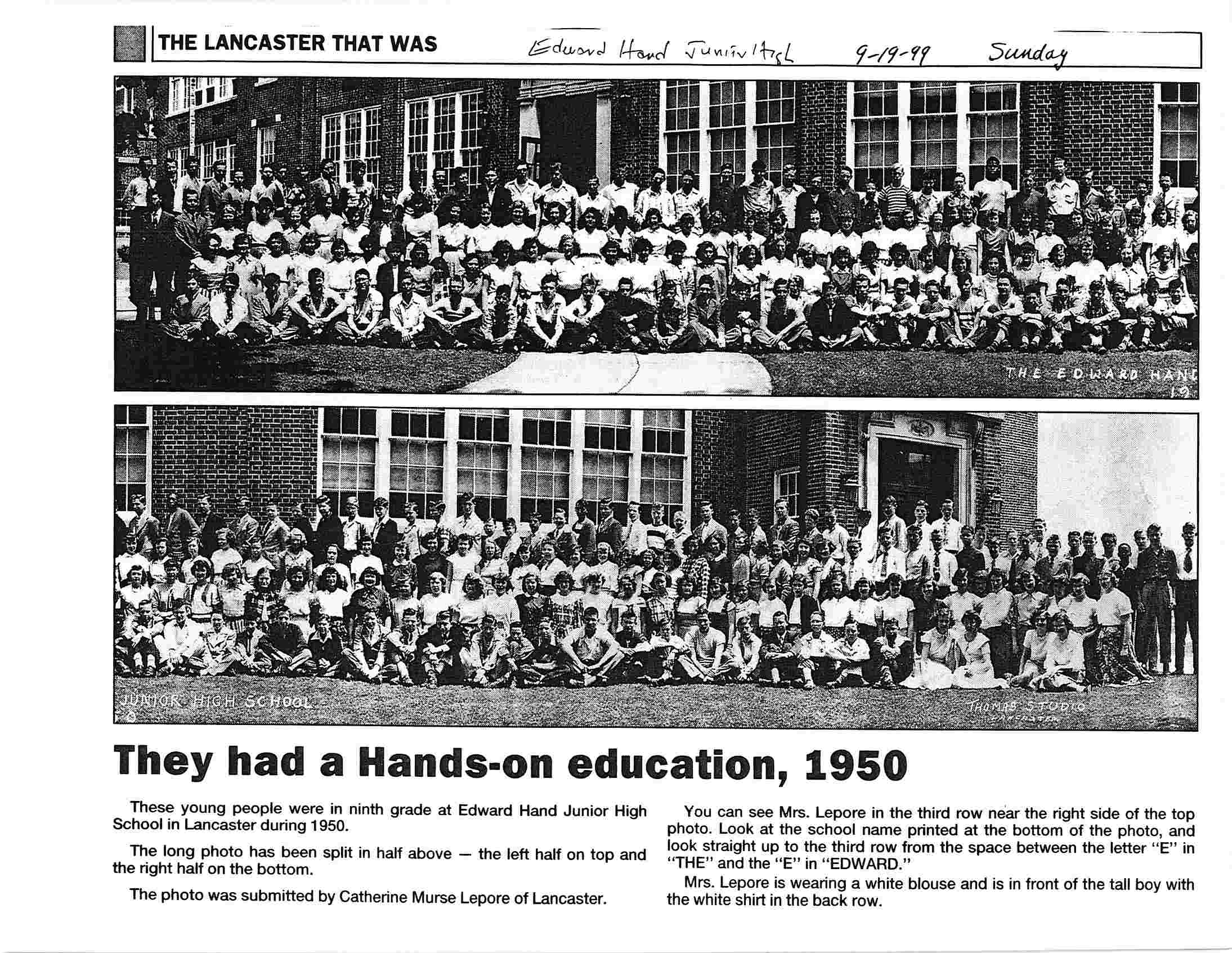 Edward Hand Junior High 1950 – Mennonite Life