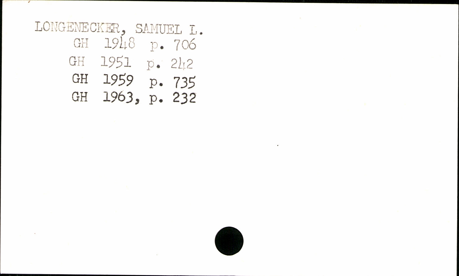 LONGENECKER, SAMUEL L. – Mennonite Life