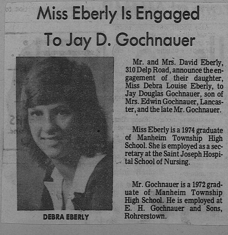 Engagement-Gochnauer Jay Douglas and Eberly Debra Louise – Mennonite Life