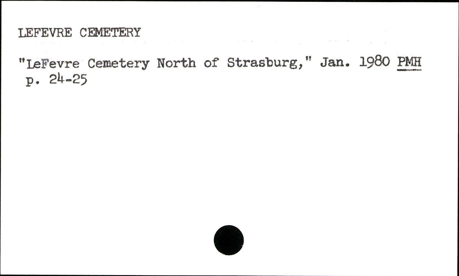 LEFEVER CEMETERY – Mennonite Life