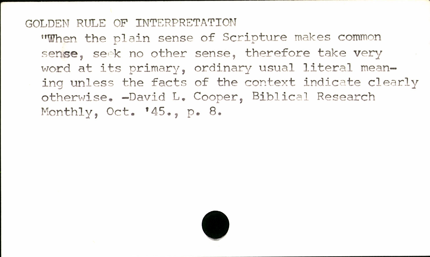 GOLDEN RULE OF INTERPRETATION – Mennonite Life