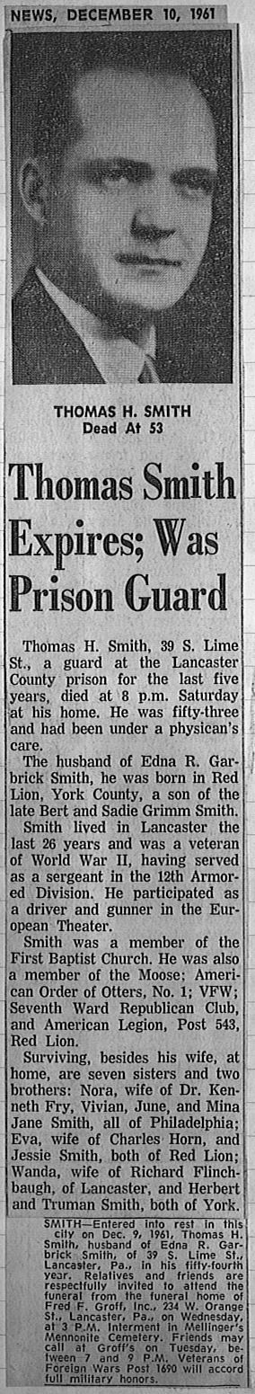 Obituary-smith thomas h-1961 – Mennonite Life