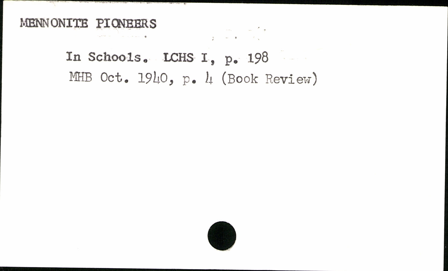 MENNONITE PIONEERS – Mennonite Life