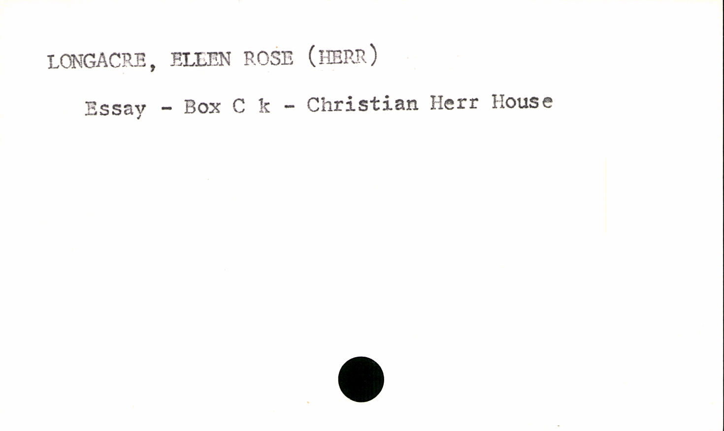 LONGACRE, ELLEN ROSE (HERR) – Mennonite Life