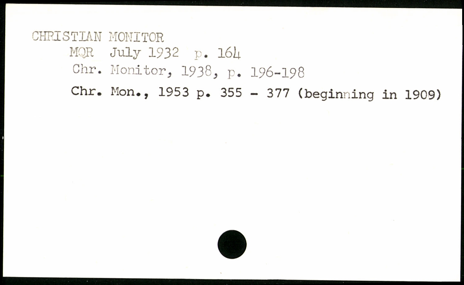 CHRISTIAN MONITOR – Mennonite Life