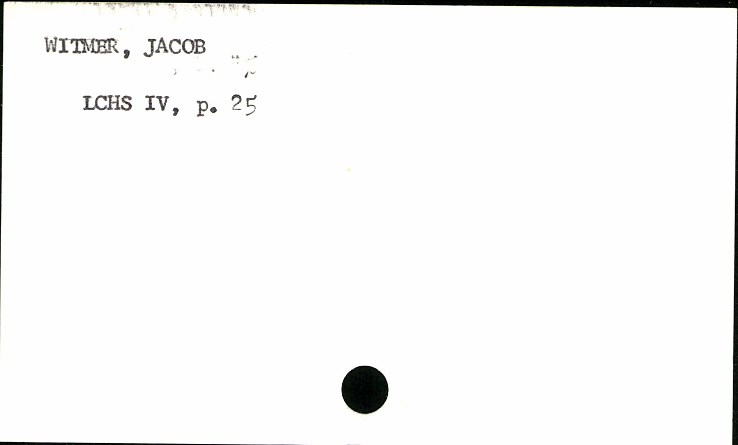 WITMER, JACOB – Mennonite Life