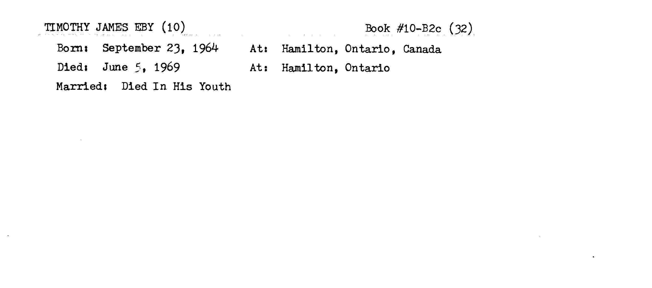 Eby Timothy James 1964-1969 – Mennonite Life