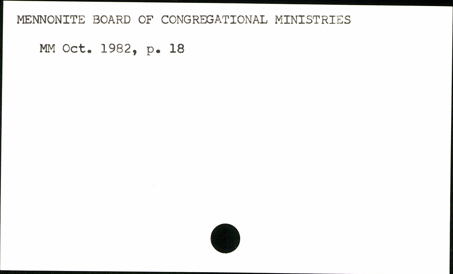 MENNONITE BOARD OF CONGREGATIONAL MINISTRIES 02 – Mennonite Life