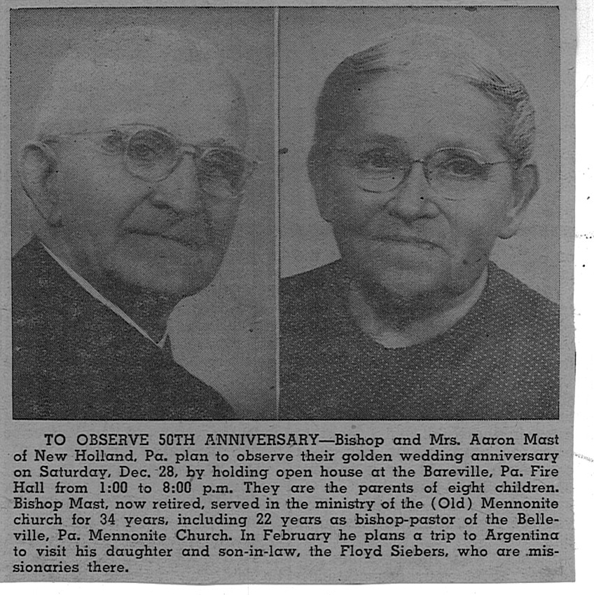 Anniversary-Mast Aaron-50th – Mennonite Life
