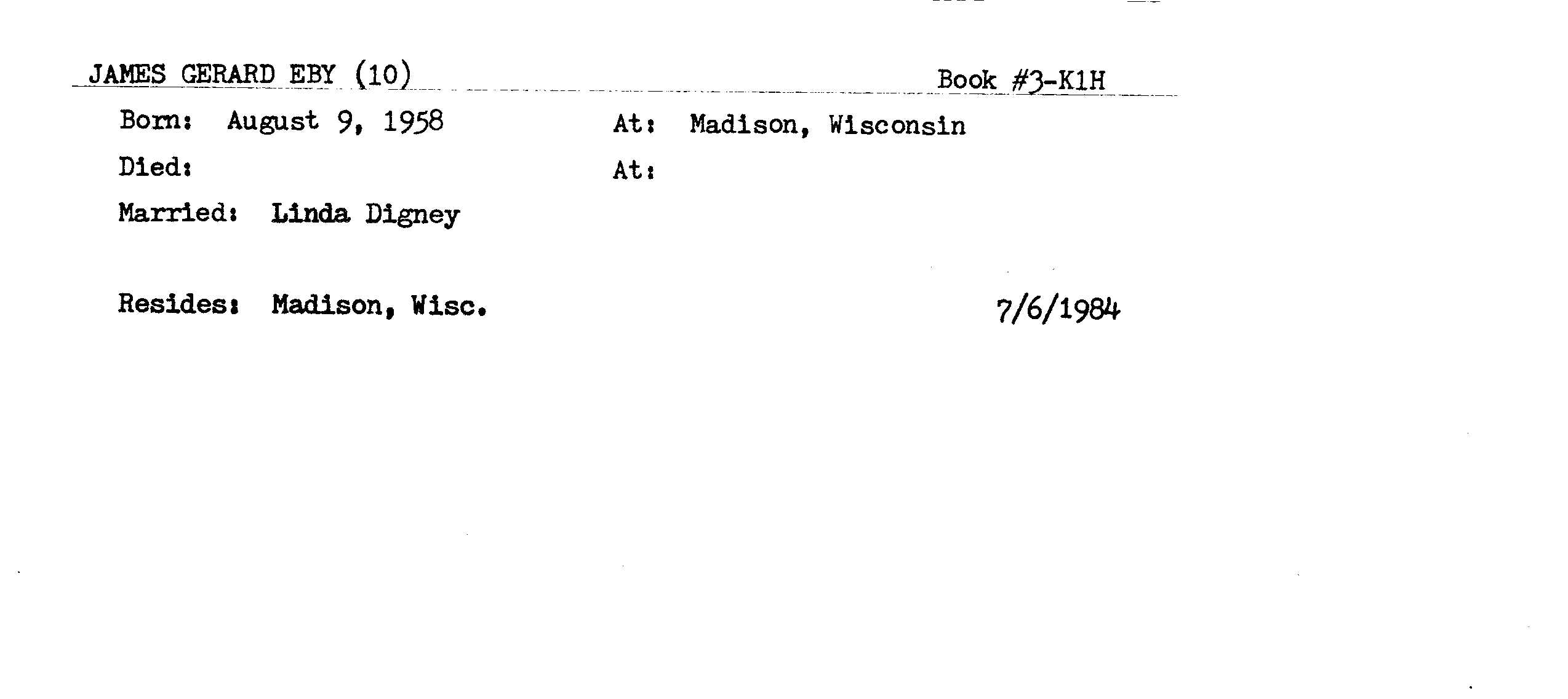 Eby James Gerard 1958- M Linda Digney – Mennonite Life