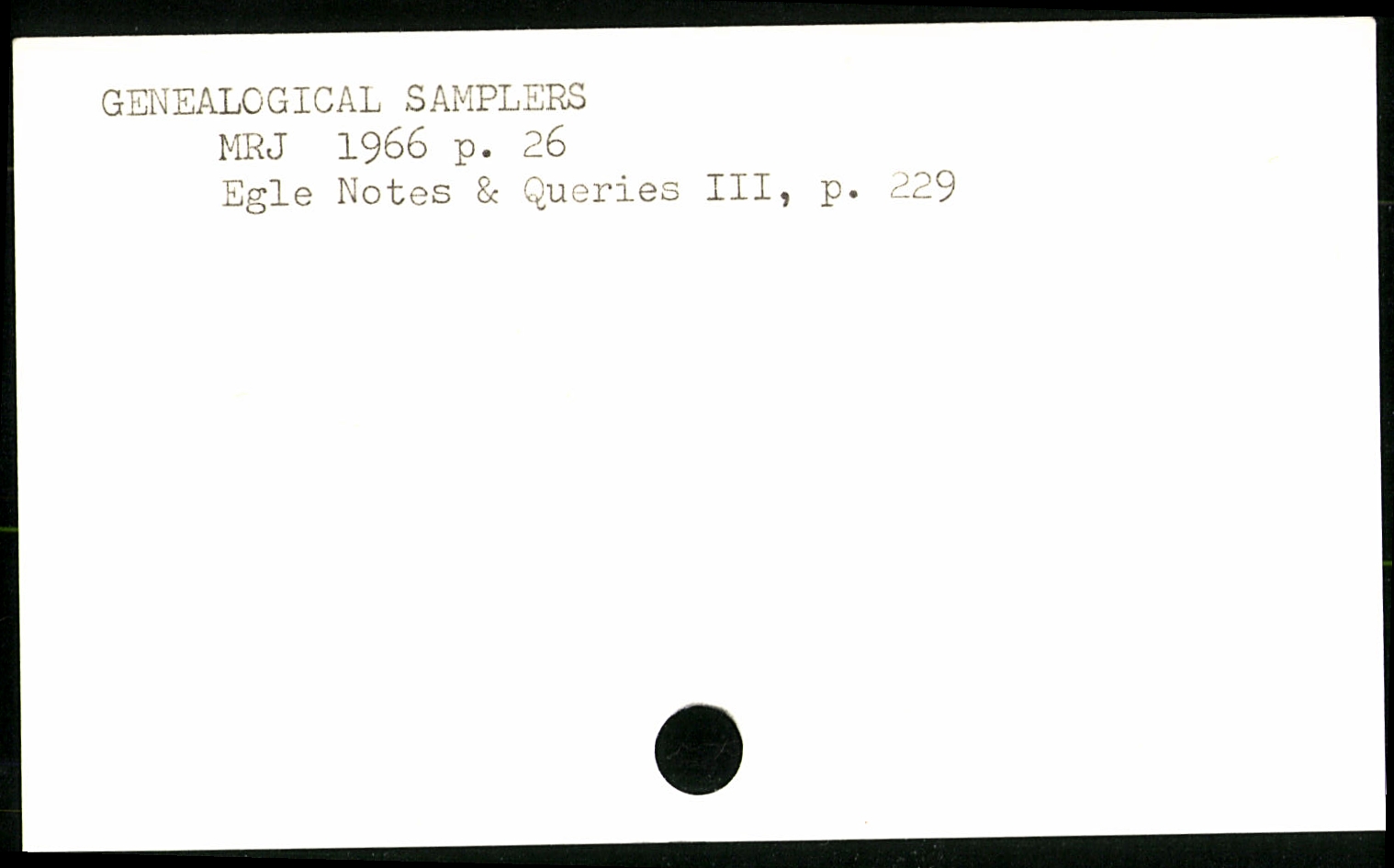 GENEALOGICAL SAMPLERS – Mennonite Life