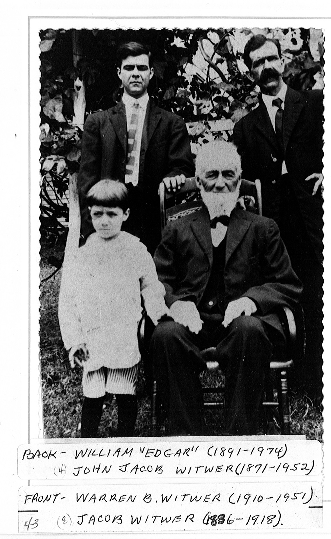 Photograph-witwer william edgar-john jacob-warren b and jacob ...
