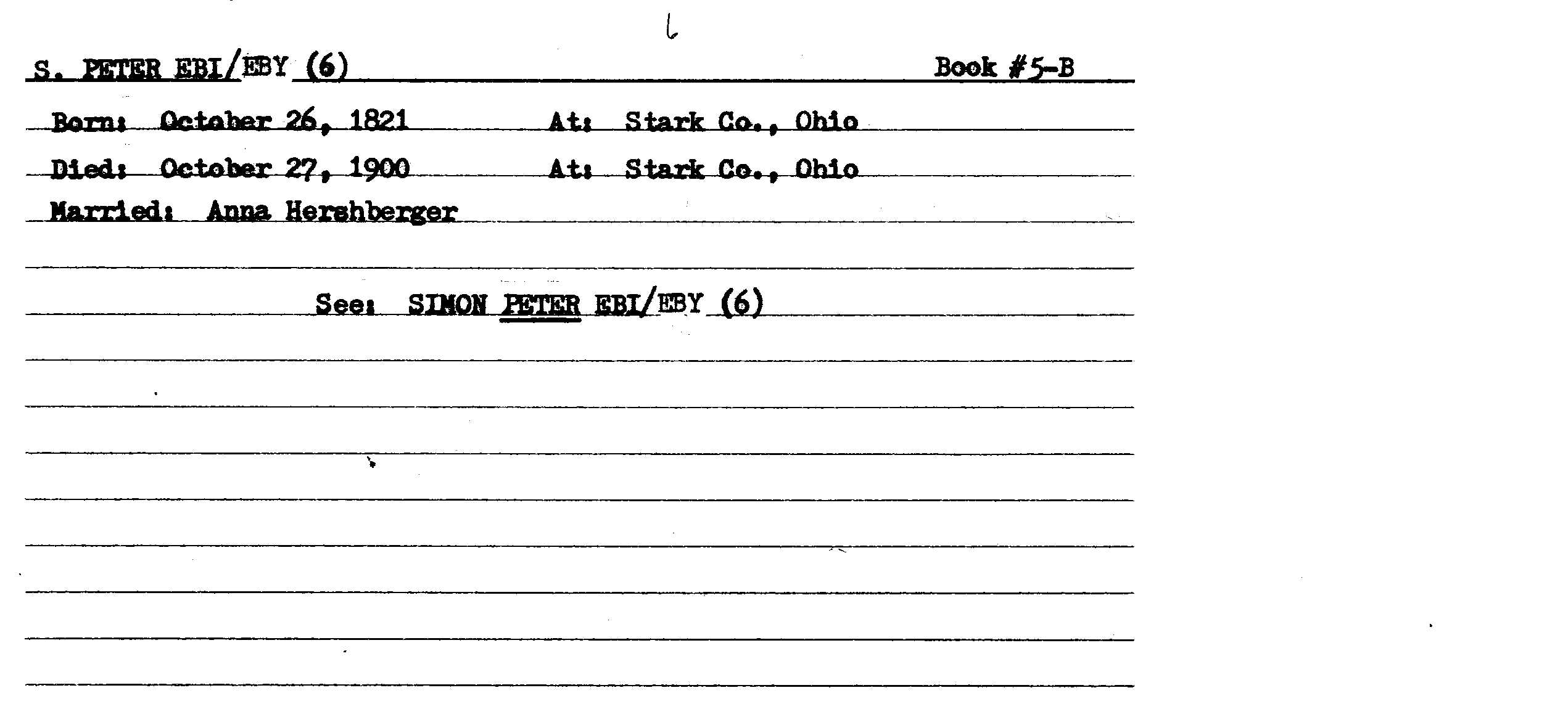 Eby S Peter 1821-1900 M Anna Hershberger – Mennonite Life