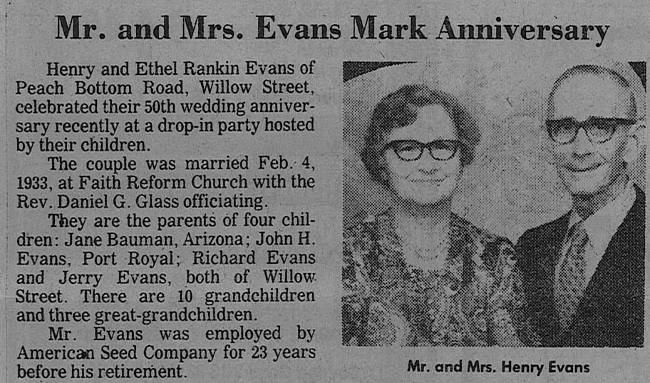 Anniversary-Evans Henry and Rankin Ethel-50th-1983 – Mennonite Life