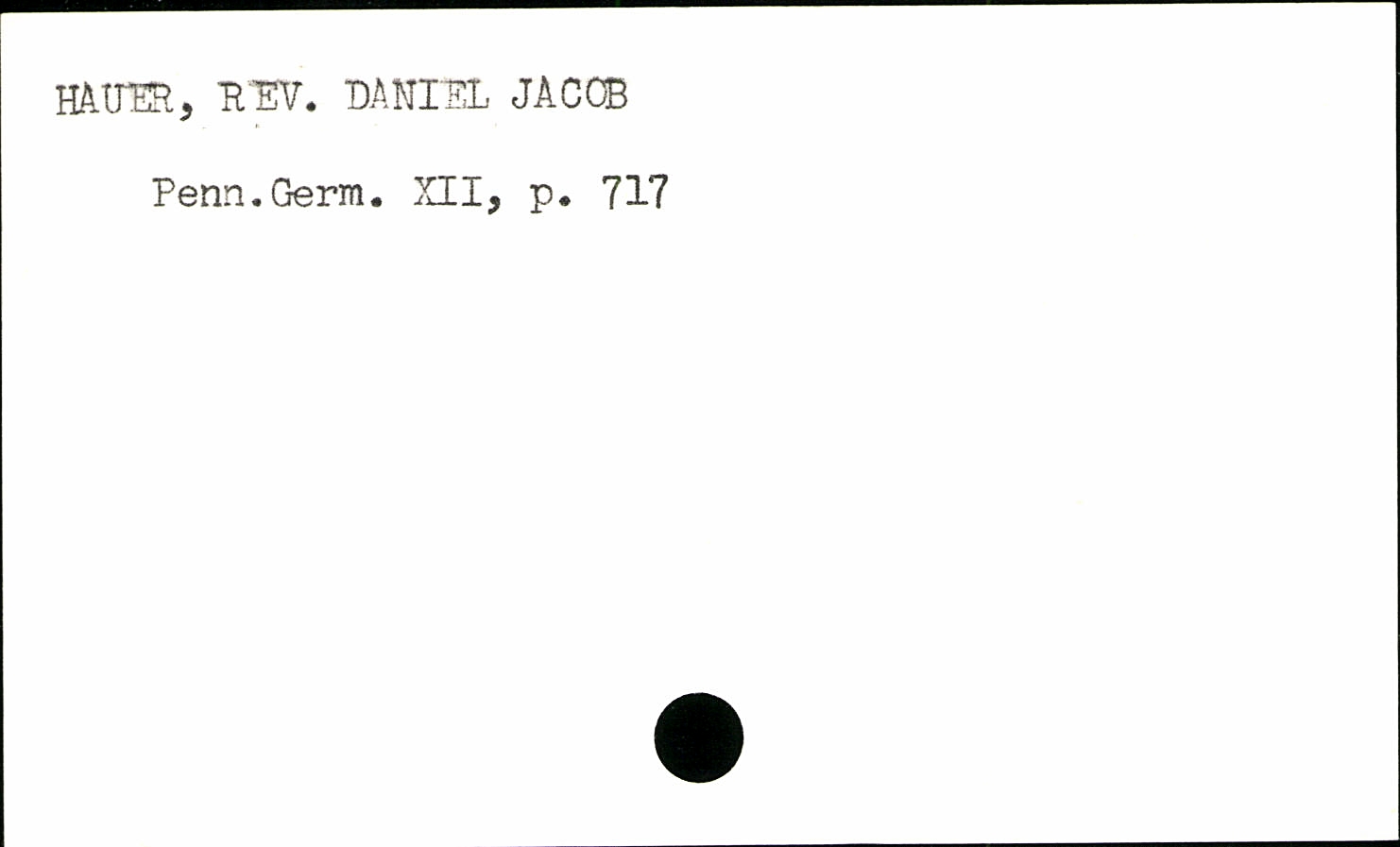 HAUER, REV. DANIEL JACOB – Mennonite Life