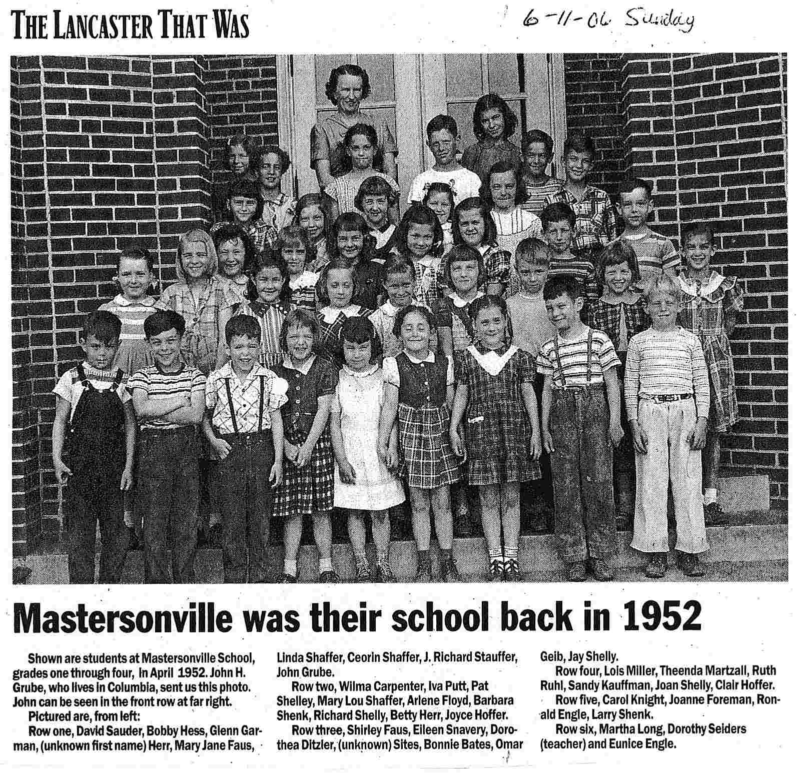 Mastersonville School 1952 – Mennonite Life