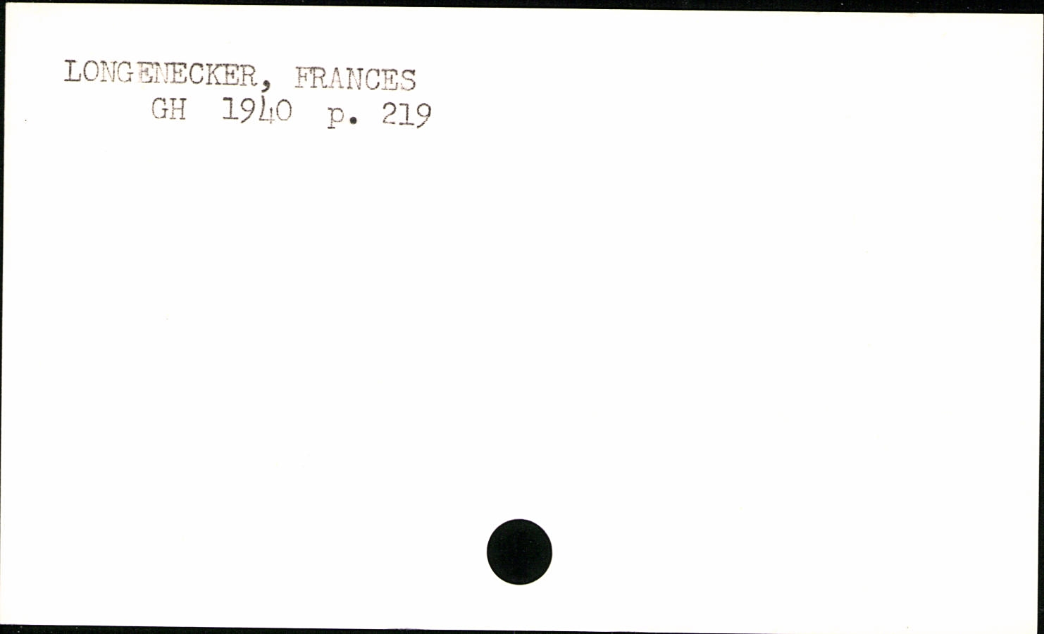 LONGENECKER, FRANCES – Mennonite Life